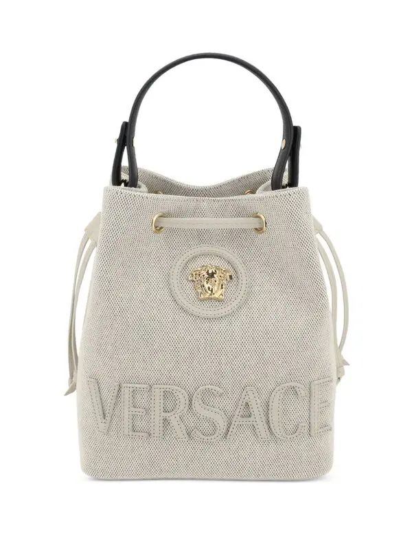 Versace La Medusa Canvas Bucket Bag