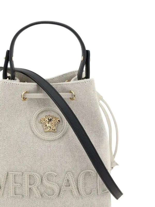 Versace La Medusa Canvas Bucket Bag