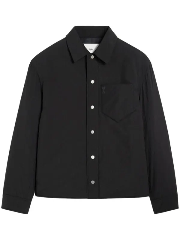 AMI Paris De Coeur Padded Overshirt - Black