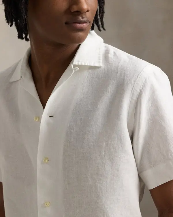 Polo Ralph Lauren Classic Fit Short-sleeve Linen Camp Shirt - Ceramic White