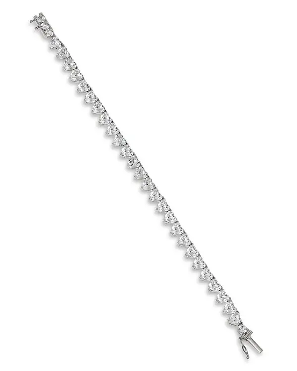 Nadri Real Love Heart Zirconia Flex Bracelet - Silver