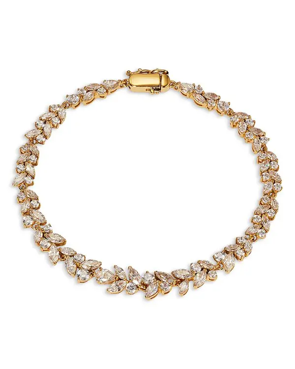 Nadri Sav Cubic Zirconia Cluster Flex Bracelet - Gold