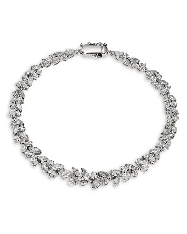 Nadri Sav Cubic Zirconia Cluster Flex Bracelet - Silver