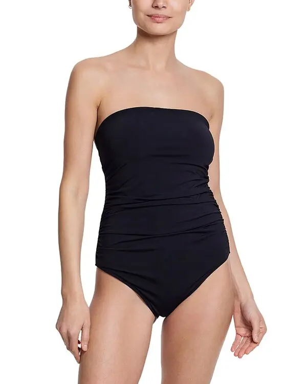 Hanky Panky Bandeau Ruched One Piece Swimsuit - Black