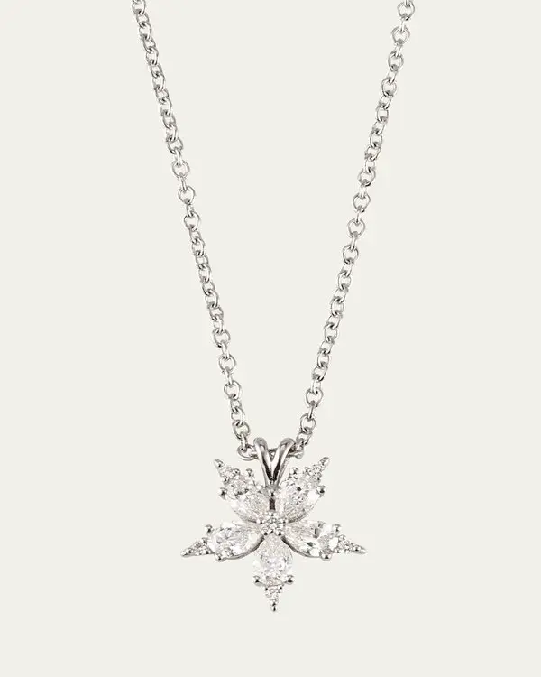 Paul Morelli 18k Diamond Star Anise Pendant Necklace - White Gold