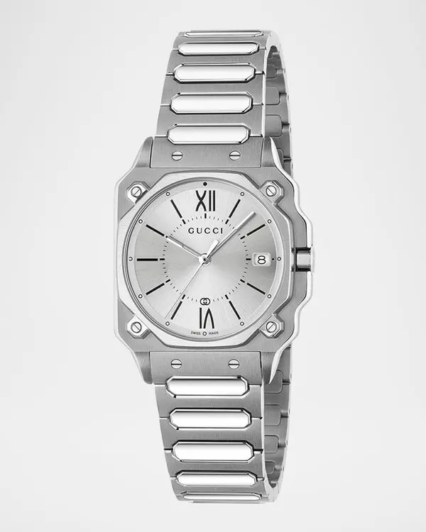 Gucci G-flat 30mm Bracelet Watch - Silver