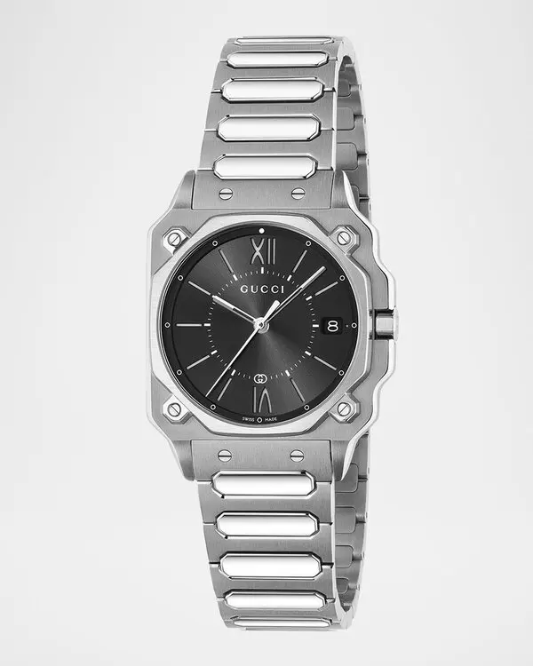 Gucci Stainless Steel G-flat 30mm Bracelet Watch - Black