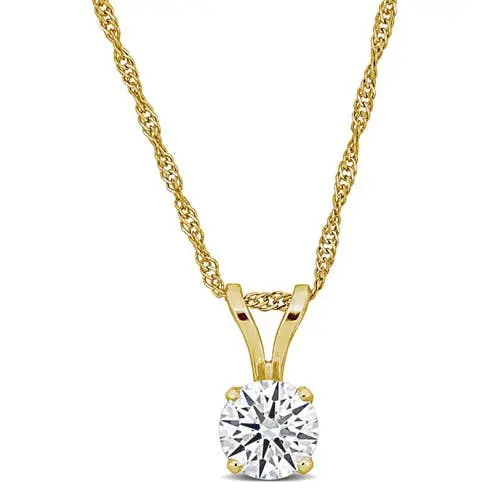 JULIANNA B. 3/4 Ctw Lab-grown Diamond Solitaire 14k Gold Pendant Necklace - Yellow Gold