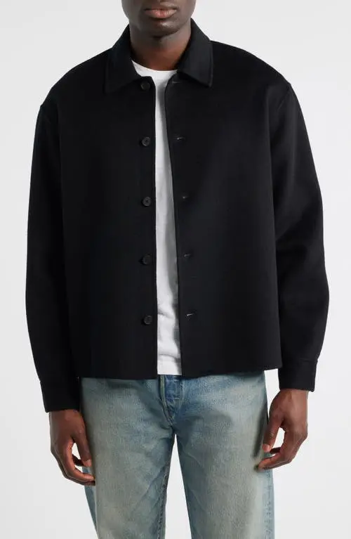 FRAME Double Face Wool Shirt Jacket - Black