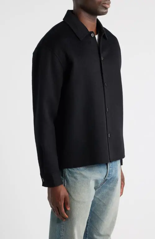 FRAME Double Face Wool Shirt Jacket - Black