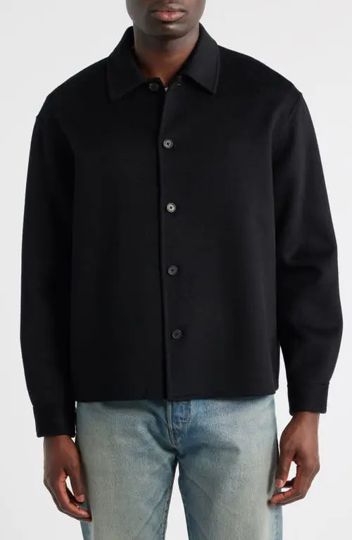 FRAME Double Face Wool Shirt Jacket - Black