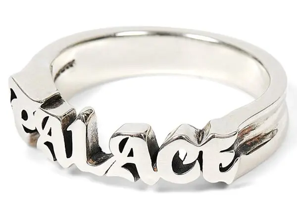 PALACE Tgf Old Font Ring - Silver