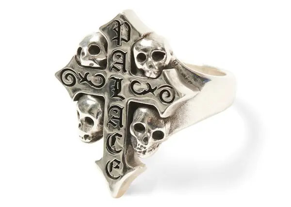 PALACE Tgf Skull Cross Ring - Silver