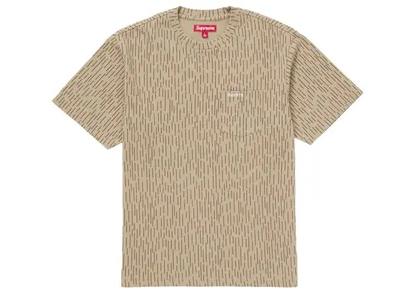 Supreme Short Sleeve Pocket Tee Shirt - Tan Raindrop