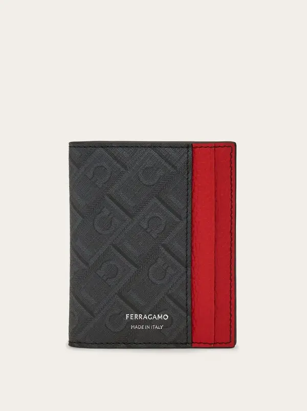 FERRAGAMO Monogram Cit Card Holder - Red