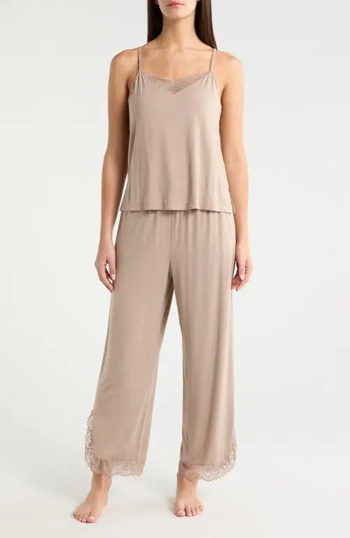 Nordstrom Moonlight Eco Lace Trim Pajamas - Tan