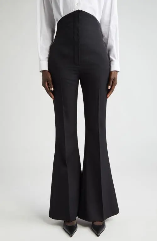 Alexander McQueen Foldover Waist Flare Leg Trousers