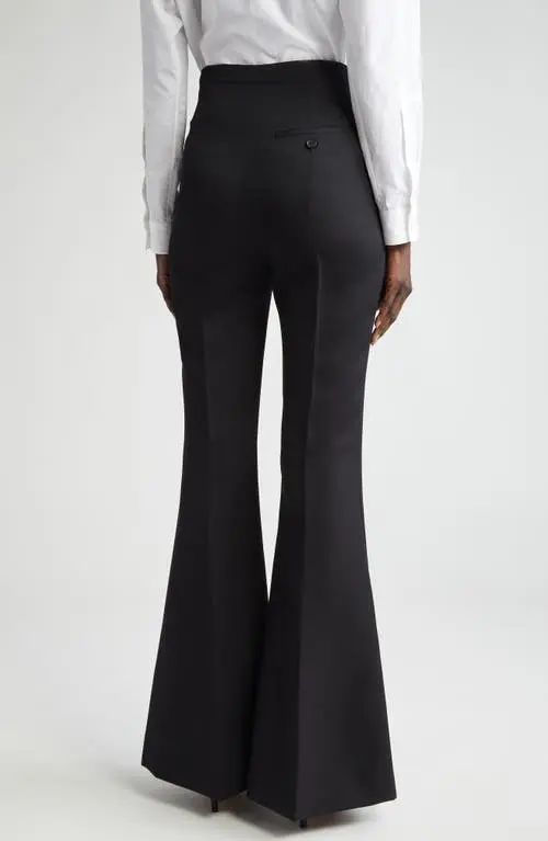 Alexander McQueen Foldover Waist Flare Leg Trousers