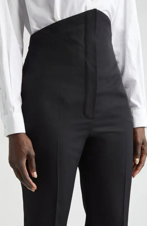 Alexander McQueen Foldover Waist Flare Leg Trousers