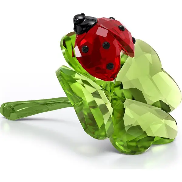 SWAROVSKI Idyllia Ladybug & Clover Crystal Figurine - Multicolored