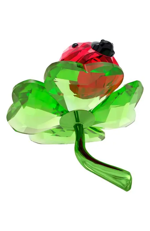 SWAROVSKI Idyllia Ladybug & Clover Crystal Figurine - Multicolored