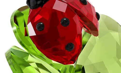 SWAROVSKI Idyllia Ladybug & Clover Crystal Figurine - Multicolored