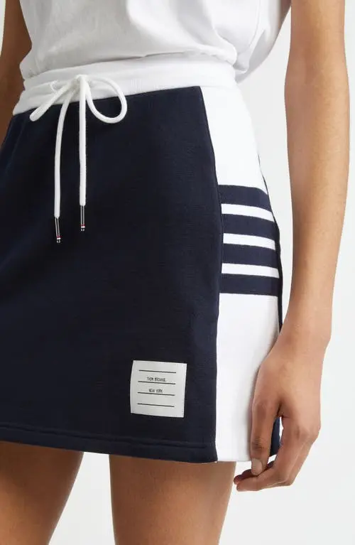 Thom Browne Cotton Jersey Miniskirt - Navy