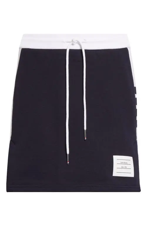 Thom Browne Cotton Jersey Miniskirt - Navy