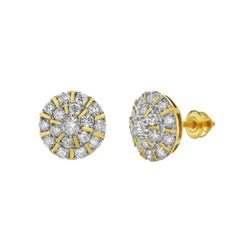LUVMYJEWELRY Hadrianus 10k Gold 1.37 Ctw Diamond Earrings - 10k Yellow Gold
