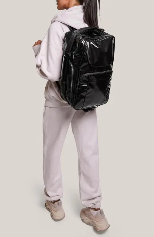 AIMEE Dakota Faux Leather Travel Backpack - Black | Editorialist