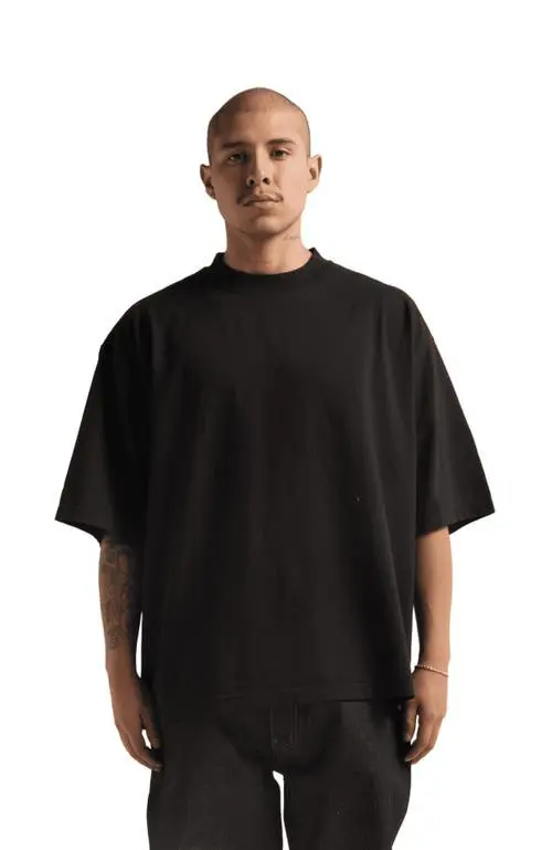SHAKA WEAR Garment Dye Drop Shoulder Oversize Tee - Black