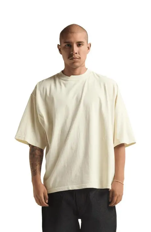 SHAKA WEAR Garment Dye Drop Shoulder Oversize Tee - Cream