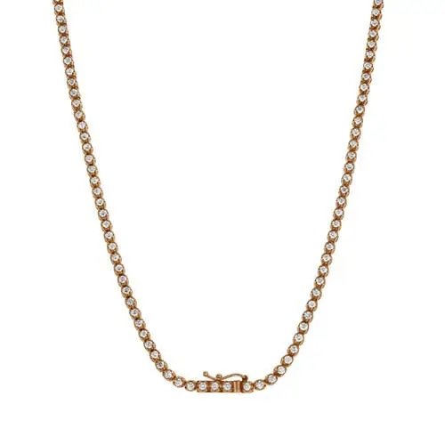 LUVMYJEWELRY 4.62 Ct Diamond Tennis Chain Necklace - 14k Rose Gold