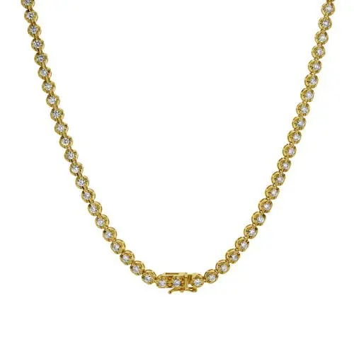 LUVMYJEWELRY Diamond Tennis Chain - 14k Yellow Gold