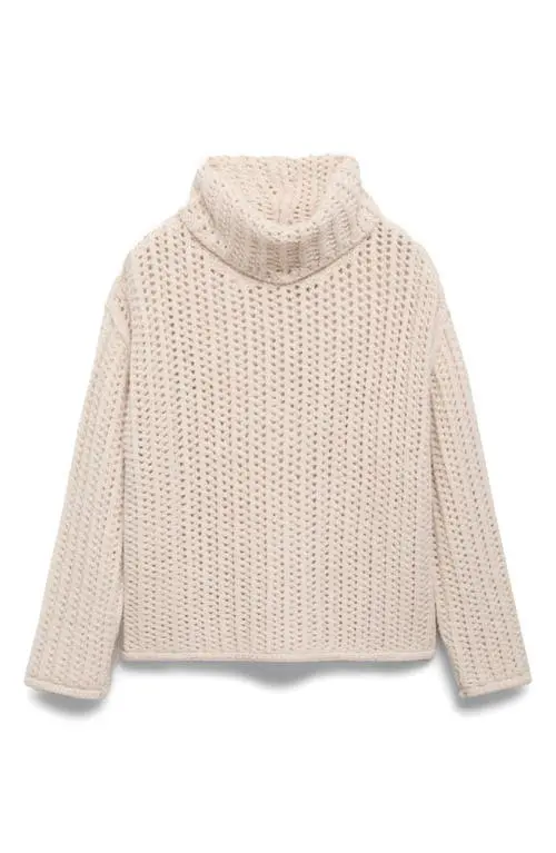 Mango Openwork Turtleneck Sweater