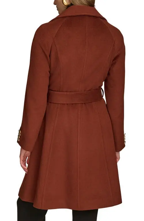 Donna Karan New York Belted Wool Wrap Coat - Whiskey