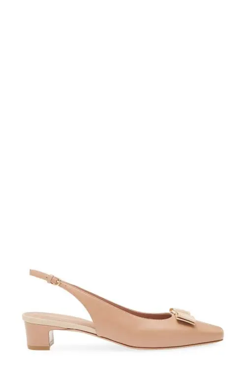 FERRAGAMO Rivada Slingback Pump - Beige