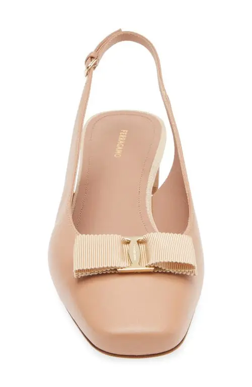 FERRAGAMO Rivada Slingback Pump - Beige