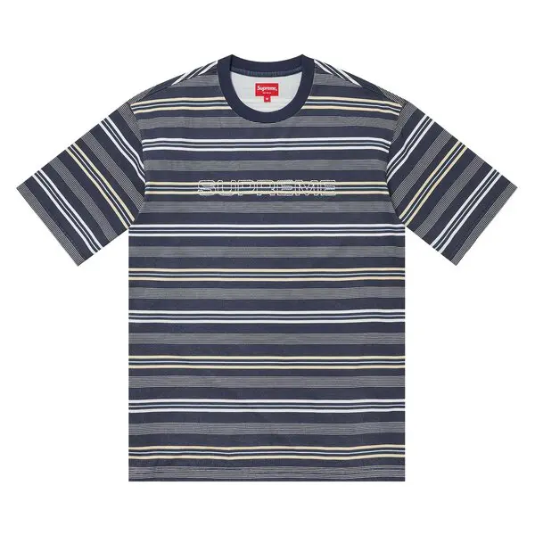 Supreme Dash Stripe Short-sleeve Top 'navy - Blue