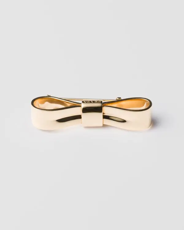Prada Eternal Bow Brooch - Gold
