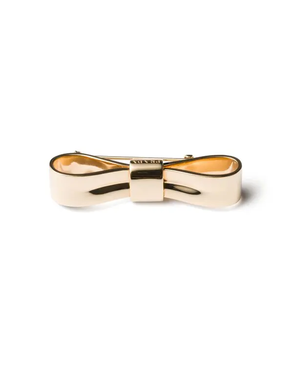 Prada Eternal Bow Brooch - Gold/silver