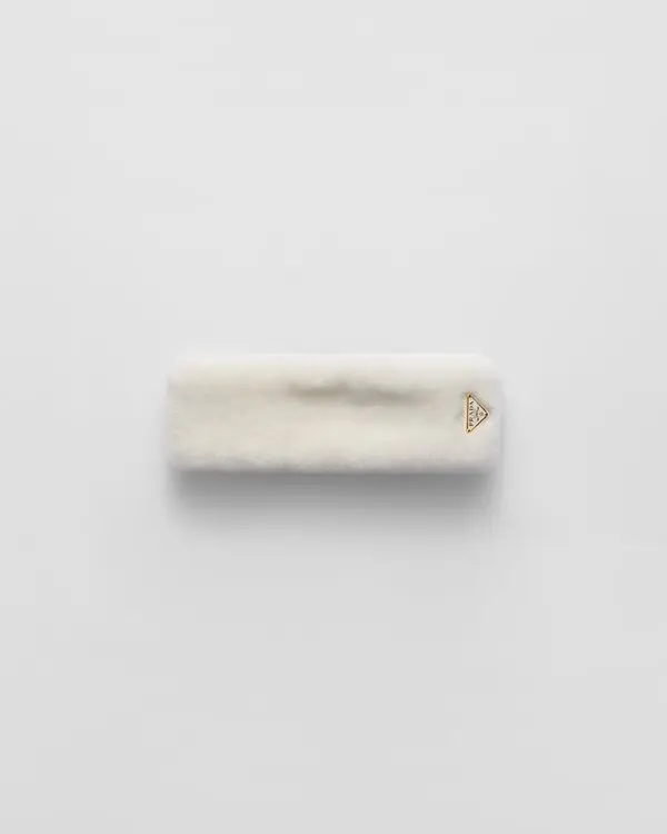 Prada Shearling Headband - White