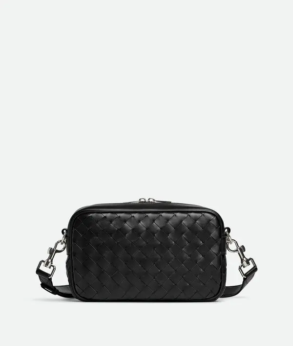 BOTTEGA  VENETA Small Intrecciato Leather Camera Bag - Black
