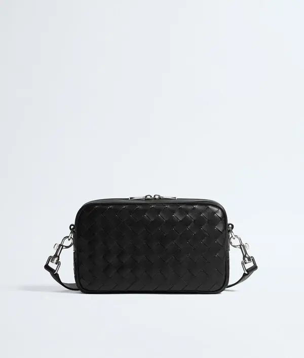 Bottega Veneta Small Intrecciato Camera Bag - Black
