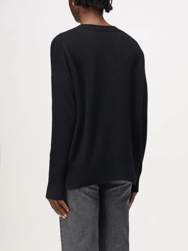 ALLUDE Ribbed Crew Neck Sweater - Black
