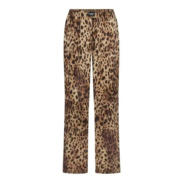 SKIMS X Dolce&gabbana Silk Cargo Pant - Leopard