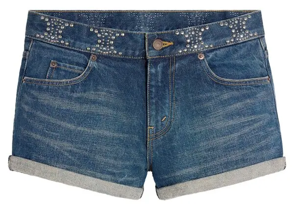 Celine Denim Mini Shorts - Clean Dark Union Wash