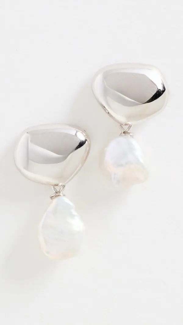 Shashi Silver Pearl Drop Earrings
