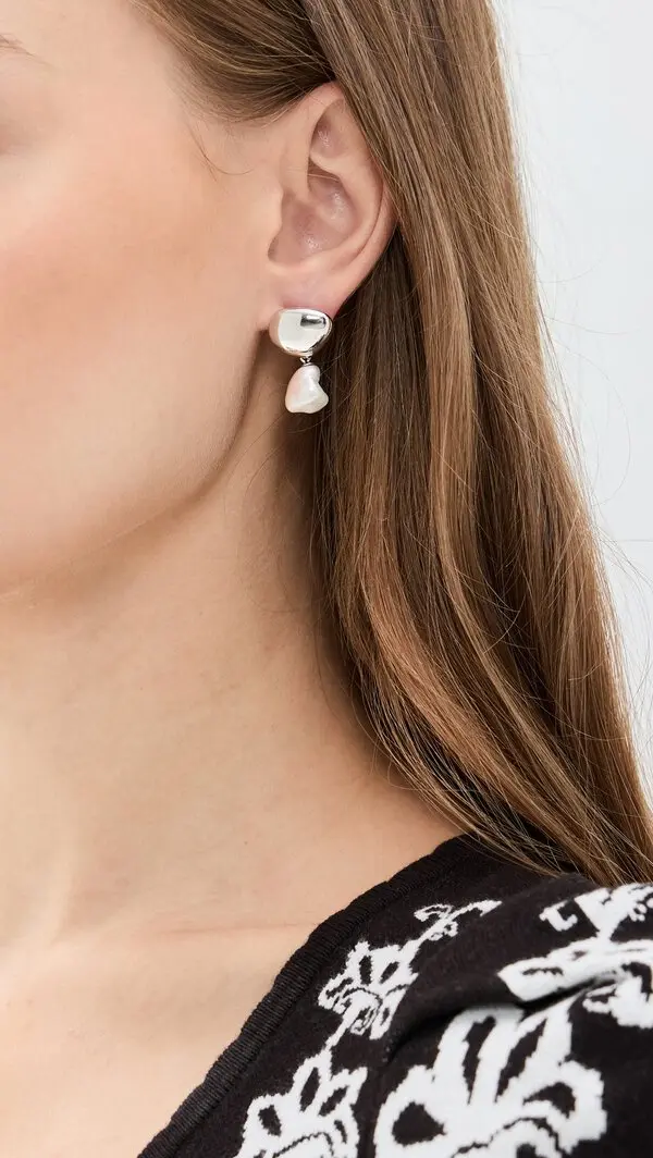Shashi Silver Pearl Drop Earrings
