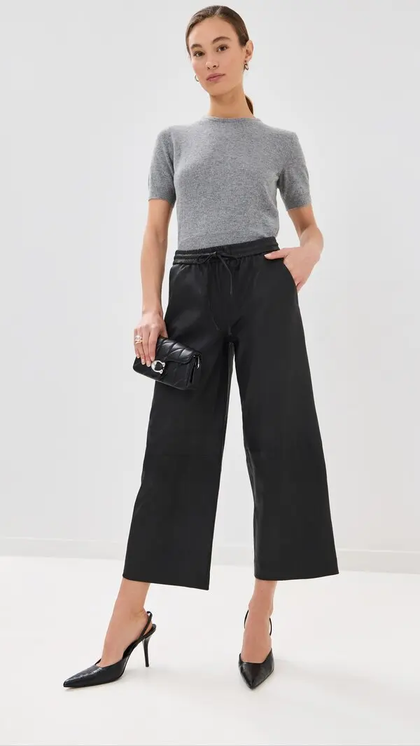 Sprwmn Cropped Leather Pants